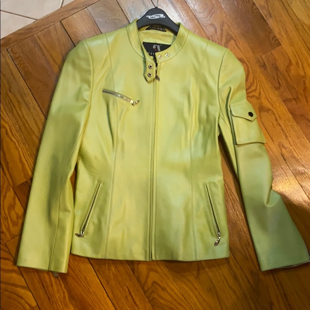Real Leather Neon Green Jacket - Gem